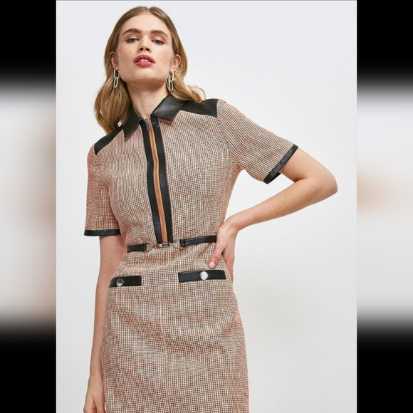 Karen Millen | Dresses | Karen Millen Neon Tweed Dress | Poshmark